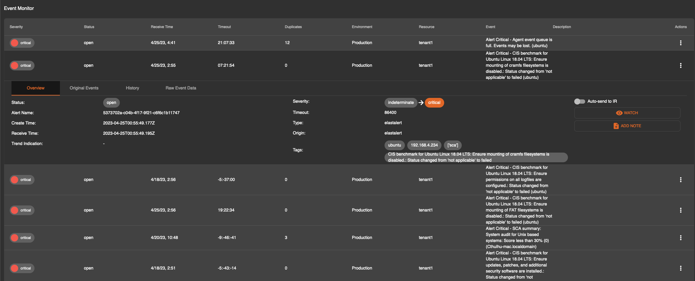 Sending events to Incident Response