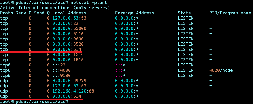 Configure the Hydra syslog receiver