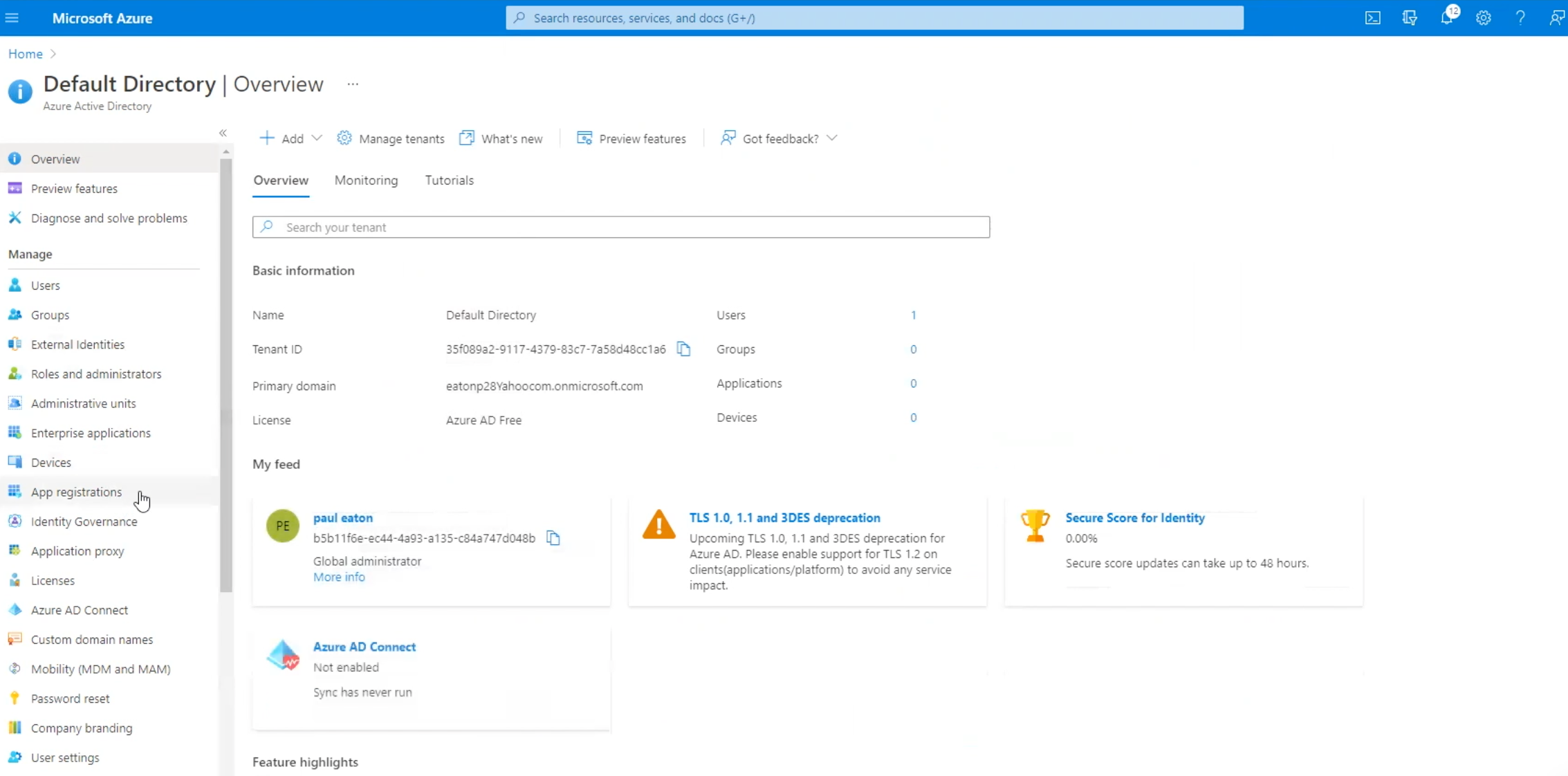 Office 365 logging app configuration